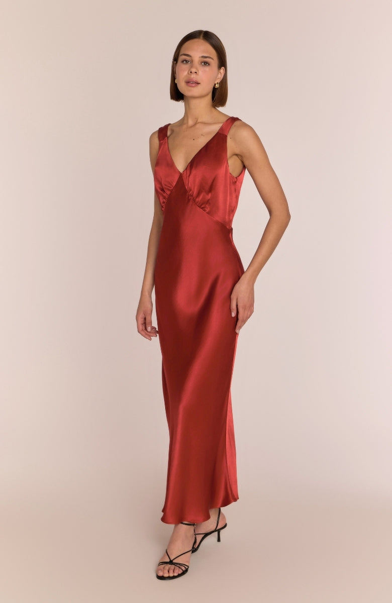 Amelia Midi Dress in Chilli Red – Rewritten