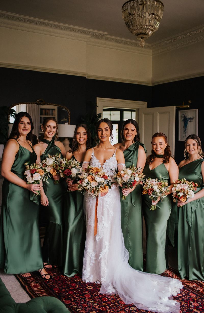 Roma Halterneck Bridesmaids Dress In Olive Green | Rewritten – Rewritten