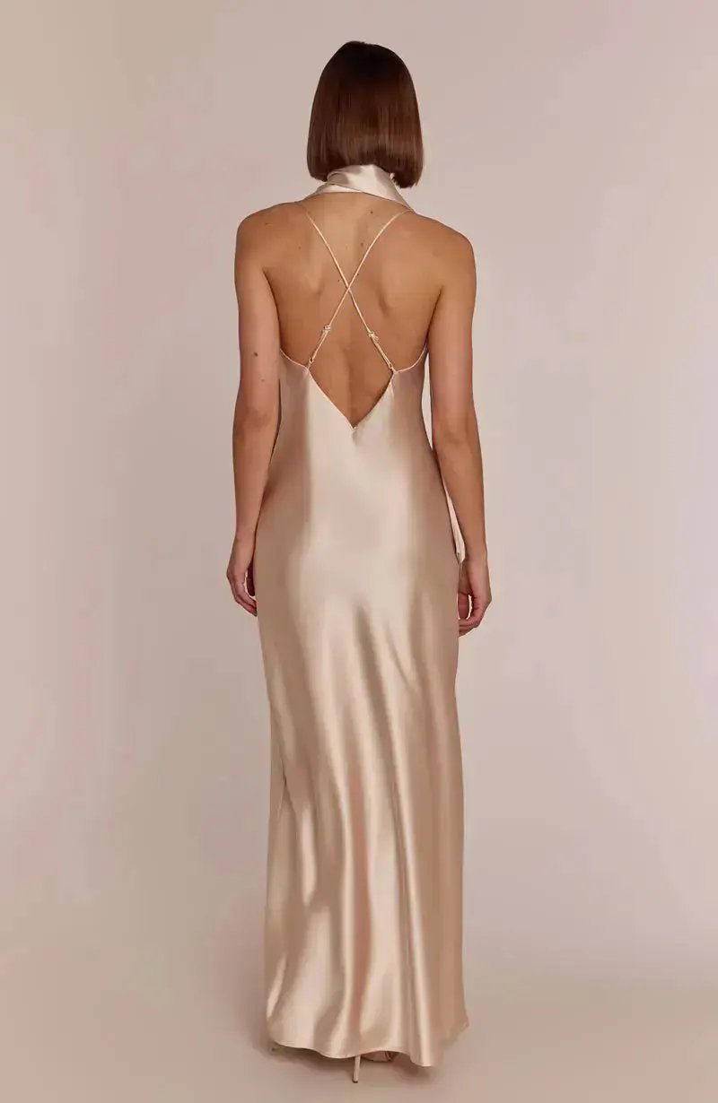 Brooklyn Slip Bridesmaids Dress In Champagne | Rewritten – Rewritten