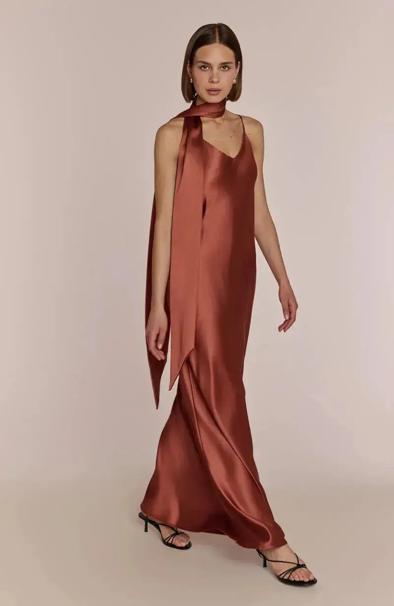 Brooklyn Slip Bridesmaids Dress in Terracotta | Rewritten – Rewritten