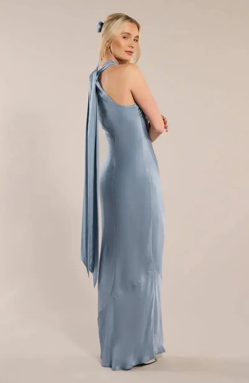 Roma Bridesmaids Dress in Pale Blue | Rewritten London